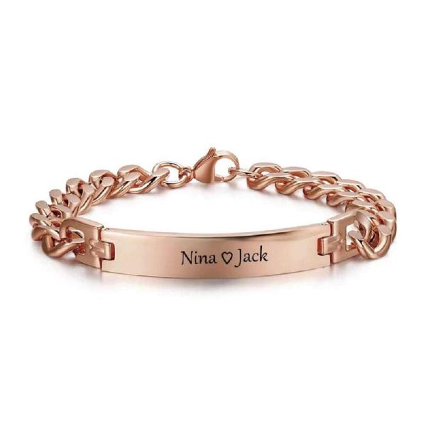 商品名:  OBTIAN Personalized 925 Sterling Silver Mens ID Bracelets Bangle Gold Curb Link Chain Spring Closure Customize Nam...