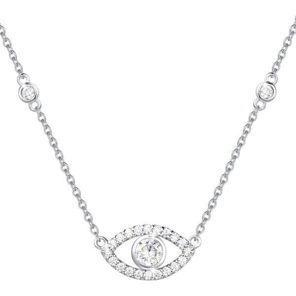 商品名FANCIME スターリングシルバー イービルアイネックレス キュービックジルコニア 模造ダイヤモンドペンダントネックレス Yom Kippur ギフト ファインジュエリー レディース ガールズ 16 + 2インチエクステンダーFAN...