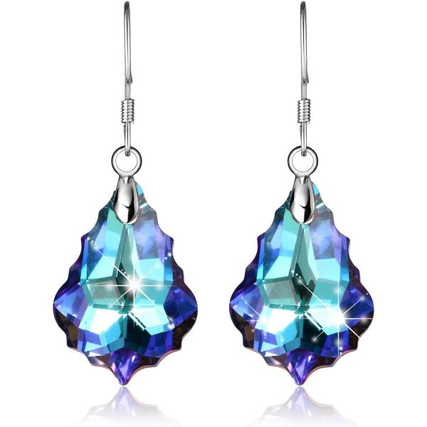 商品名Sterling Silver Earrings for Women Austria Crystals Hypoallergenic Dangle Hook Earrings Jewelry Gift for Birthdays, A...