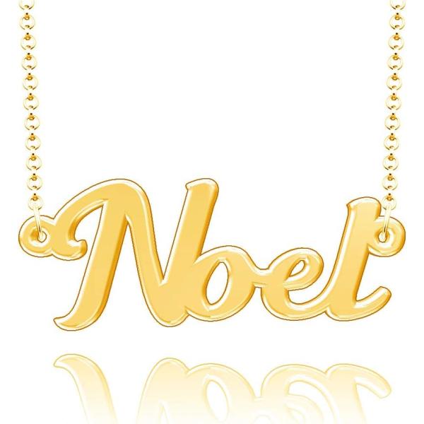 商品名CLY Jewelry Personalized Noel Name Necklace Custom Gold Pendant Jewelry Customized Gift for Womenブランド：CLY Jewelry商品サイ...