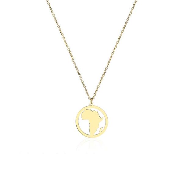 商品名: NOUMANDA ファッションアフリカ地図ネックレス カット銅中空ラウンドペンダントジュエリー NOUMANDA Fashion Africa Map Necklace Cut Copper Hollow Round Pendan...