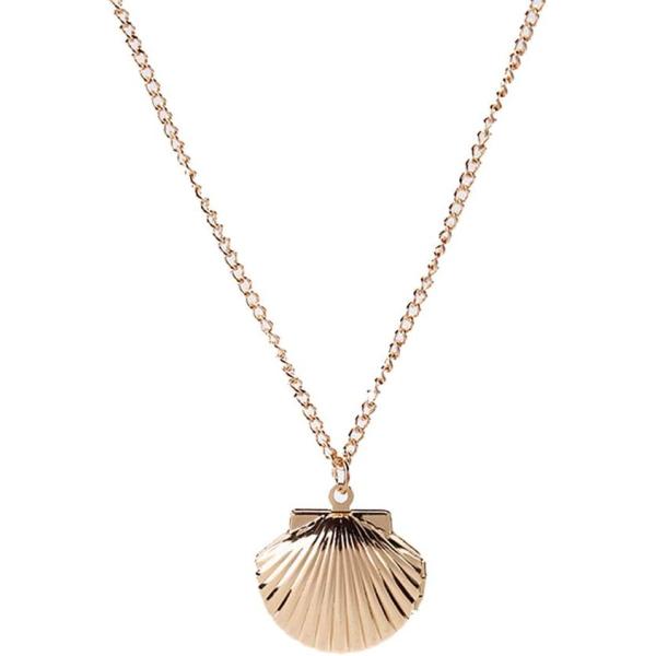 商品名Moon Pendant Necklace for Women Crescent Moon Scallop Shell 14k Gold Plated Necklace Simple Necklace for Women Girlsブ...