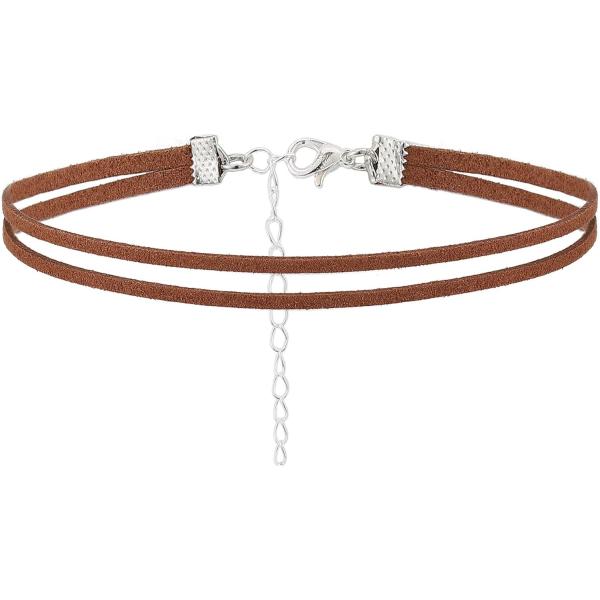 商品名Olbye レイヤリング レザーネックレス コードネックレス チョーカー 個人用 日常使い ネックレス ジュエリー レディース ガールズ ブラウンOlbye Layering Leather Necklace Brown Faux L...