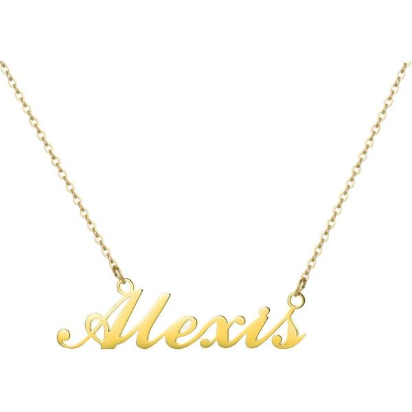 商品名MONOOC カスタムネームネックレス パーソナライズ 14Kゴールドメッキ 名前ネックレス ゴールド ローズゴールド シルバー ステンレススチール ネームプレートネックレス レディース ガールズ メンズ カスタマイズされた名前 ワー...