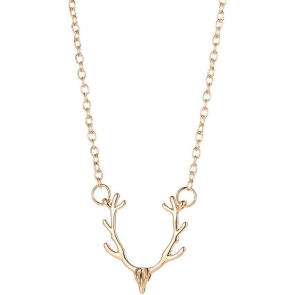 商品名ASHMITA ゴールドの枝角 シルバー 鹿 鎖骨ネックレス シンプル ファッション ヘラジカの頭 ローズゴールド合金 調節可能 かわいい動物ネックレス 女性用ASHMITA Gold Antler Silver Deer Colla...