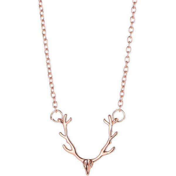 商品名ASHMITA ゴールド 枝角 シルバー 鹿 鎖骨 ネックレス シンプル ファッション ヘラジカ ヘッド ローズゴールド 合金 調節可能 キュート 動物 ネックレス 女性用ASHMITA Gold Antler Silver Deer...