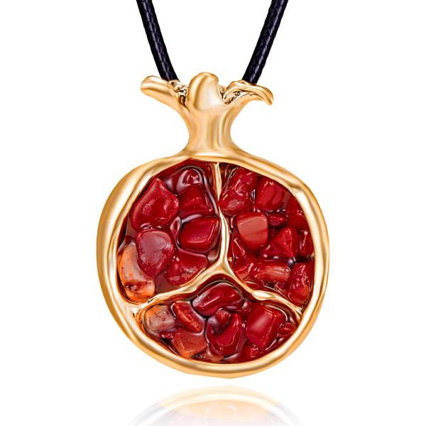 商品名: fly way 誇張ロングザクロネックレス 斬新でファッショナブルなフルーツペンダントネックレス fly way Exaggerated Long Pomegranate Necklace, Novel and Fashionab...