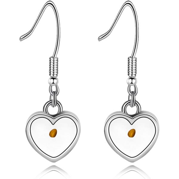 商品名Uloveido チャーム リアルマスタードシードイヤリング レディース ガールズ ステンレススチール ダングルドロップイヤリング Y582 シルバーUloveido Charm Fatih of a Mustard Seed Hea...