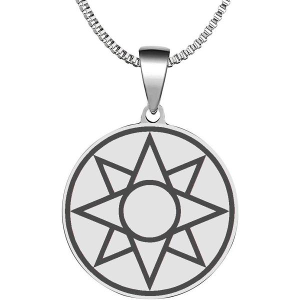 商品名Dacai 光沢刻印 イシュタルの星 ステンレススチール ペンダントネックレス, 金属, 宝石なしDacai Gold Plated Polished Engraved Star of Ishtar Stainless Steel P...