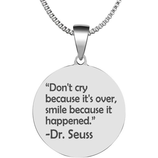 商品名Inspirational Quotes Silver Plated Don't Cry Because It's Over Smile Because It Happened Dr Seuss Stainless Steel Pen...