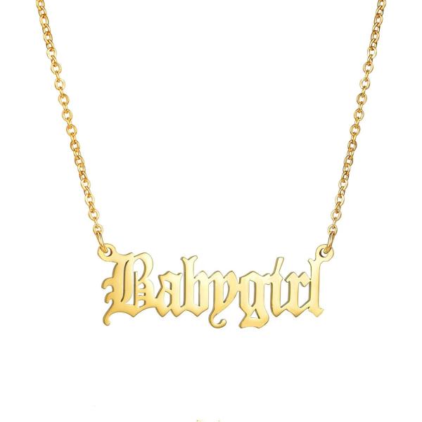 商品名JIAHATE 女の子の赤ちゃん用ネックレス 名前入りペンダントネックレス 古い英語のフォントカスタムハンドメイドネックレス ジュエリーギフト 女の子と女性向け ゴールドJIAHATE Baby Girl Necklace,Perso...
