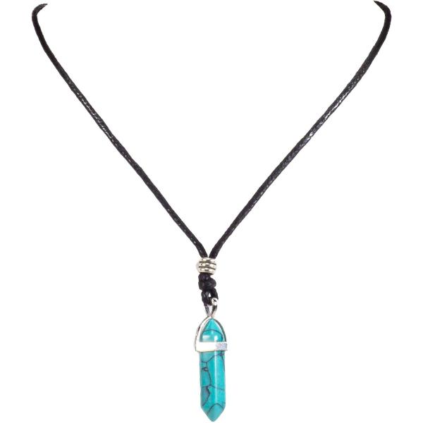 商品名BlueRica ターコイズハウライトペンダント 調節可能なスライドノットネックレスBlueRica Turquoise Howlite Pendant on Adjustable Sliding Knot Necklaceブランド：...