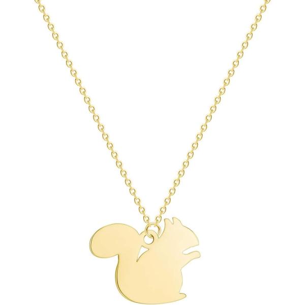 商品名BELUCKIN シンプルリス ネックレス 女性用 小さなリス柄 動物 松ぼっくりペンダントネックレスBELUCKIN Simple Squirrel Necklaces for Women Tiny Squirrel Animal ...