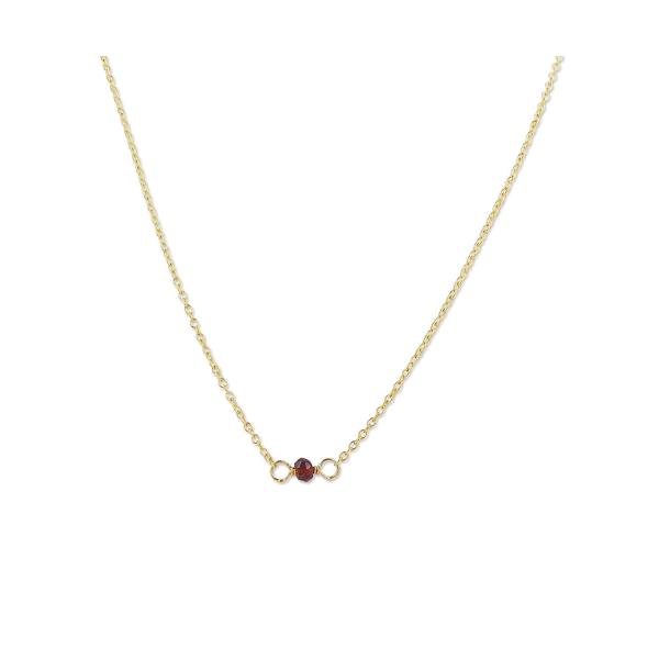 商品名Rebecca Anne Handmade Jewelry Gold January Garnet 14"" Birthstone Necklace, Women, Girls, Cute Simple Layering Handcr...