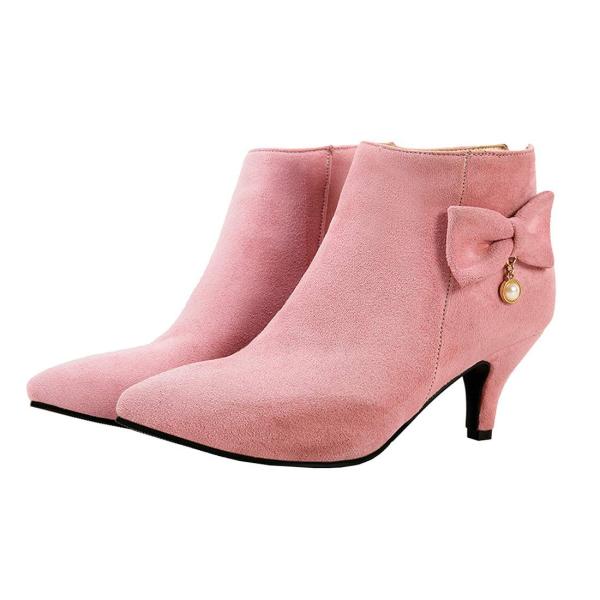 商品名:  LUXMAX Womens Kitten Heel Ankle Boots with Bow Pointy Toe Booties Size 10.5 M US,Pinkブランド: LUXMAX商品サイズ: 10.5商品番号: ...