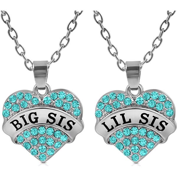 商品名: Big Sister &amp; Little Sister マッチングハートネックレスギフトセット 2個セット Big Sis Lil Sisジュエリーギフト 女の子、ティーン、女性に Stocking Stuffer Idea...
