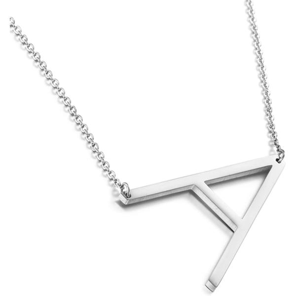 商品名MEMGIFT 大きな文字ネックレス ステンレススチール イニシャルペンダント ベストフレンド ジュエリー ガールズ レディース 彼女 誕生日 クリスマス, 金属, NABig Letter Necklace Stainless St...