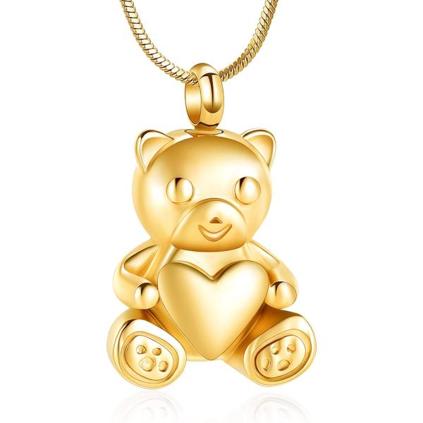 商品名Teddy Bear Cremation Jewelry Ashes Necklace Funeral Memorial Pendant Keepsake Cremation Jewelry for Ashes for Pet/Hum...