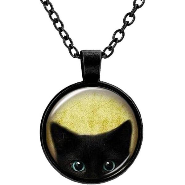 商品名IDB 黒猫ネックレス - 覗き見ブラックキャットペンダント - かわいい黒猫ジュエリー ブラックIDB Black Cat Necklace - Peeking Black Cat Pendant - Cute Black Cat ...