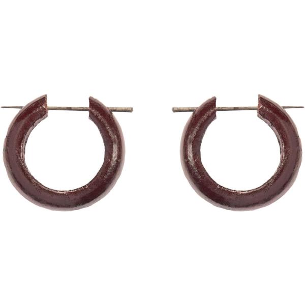 商品名81stgeneration 木製 ブラウン ハンドメイド スティックポスト ラウンド トライバル フープ フープ イヤリング81stgeneration 17.5 cm Coconut Wooden Small Hoop Earri...