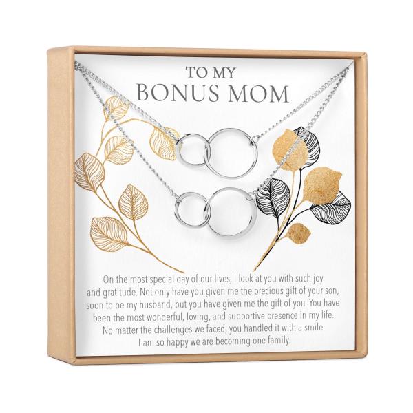 商品名:  Dear Ava Bonus Mom Necklace - Gift Set for Step Mom, Other Mother, Unbiological Mom (Set of 2 - Infinity Circles, ...