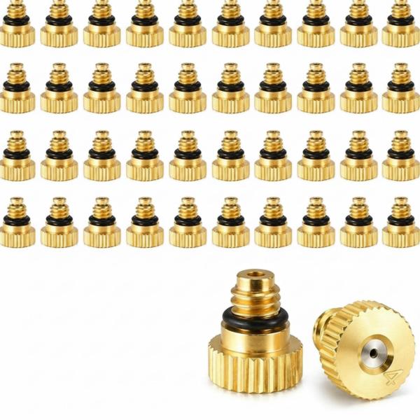 商品名: Hotop 真鍮ミストノズル 40個 低圧噴霧ミストノズル 10/24 UNC オリフィス交換用ヘッド 温室造園および屋外冷却システム用 (0.4mm) Hotop 40 Pieces Brass Misting Nozzle, ...