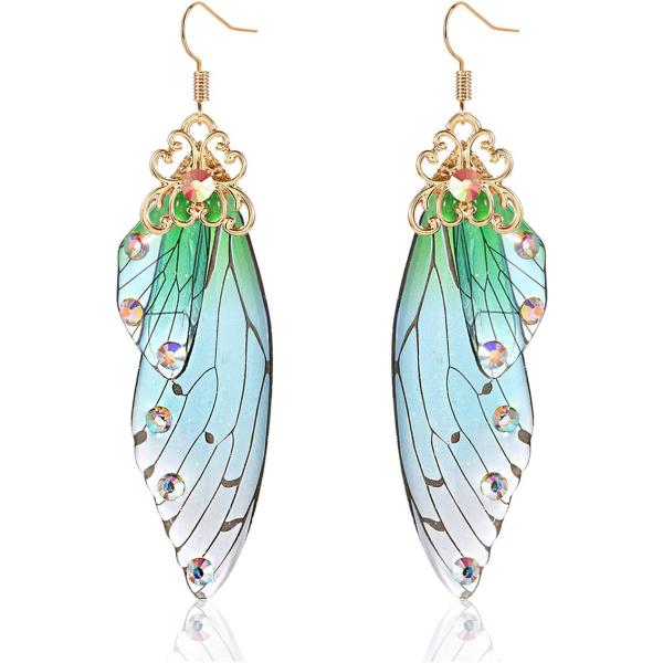 商品名PHALIN 蝶 ダングルイヤリング レディース マルチカラー 蝶 翼 フックイヤリング アクリル 虫 ドロップイヤリング 夏 結婚式 誕生日パーティーギフト, 金属PHALIN Colorful Butterfly Earrings...