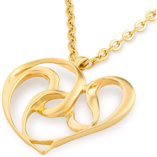 商品名ハートペンダント 24インチ + 2インチの延長ネックレス 14KゴールドメッキKA-TAL' 14K Gold Plated Heart Pendant Necklace with 24"" Long Chain +2"" Exte...