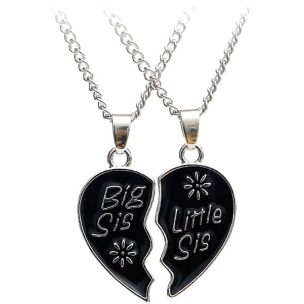 商品名Holibanna Big Sis and Little Sis ハートネックレスセット シスターネックレス ジュエリーギフトセット パズル2個用 ハート 友情 マッチングネックレス 卒業ギフト レディース ガールズ (ピンク), 4...