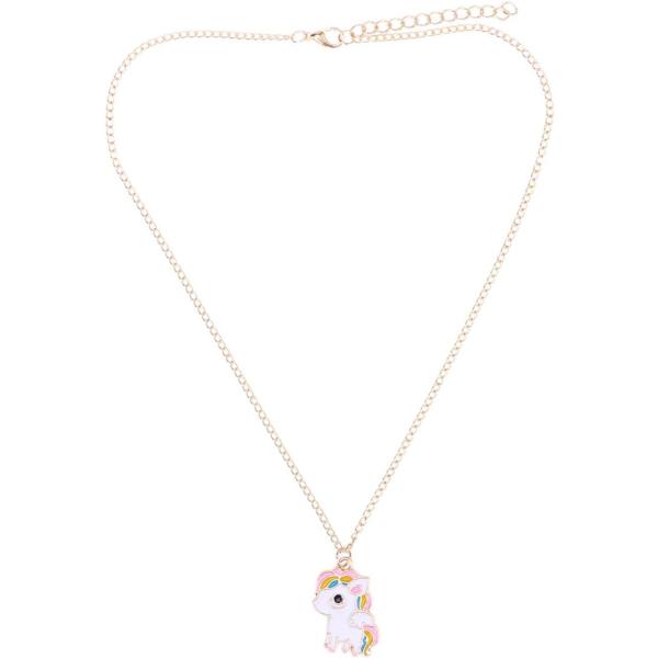 商品名Happyyami Cartoon Necklace Enamel Necklace Clavicle Chain Alpaca Necklace Unicorn Jewelry Gift Clavicular Chain Rainb...