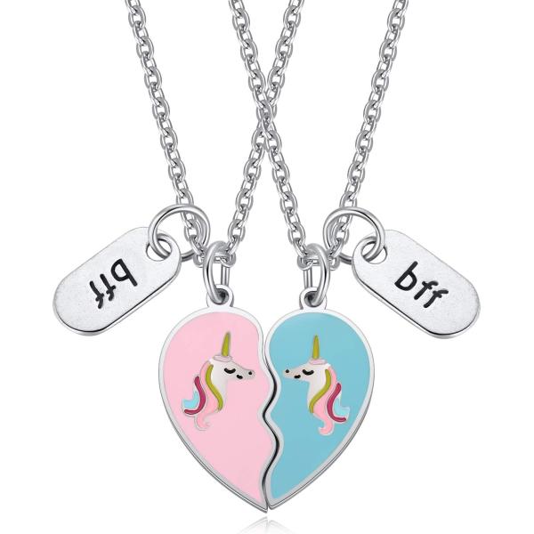 商品名Bff 友情ネックレス 2パック ユニコーンマッチングネックレス 親友 姉妹 友人 ユニコーン 恋人 誕生日 クリスマス 長距離ギフトUnicorn Gifts for Girls, Bff Friendship Necklace 2...