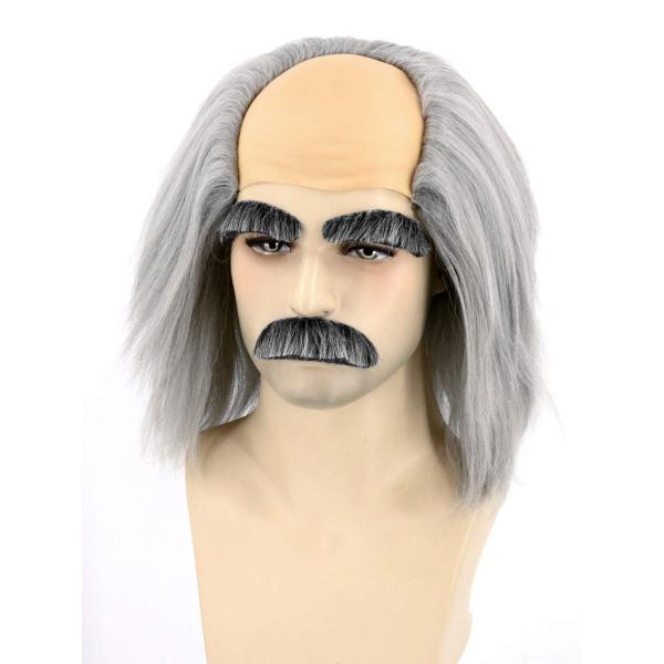 商品名: Topcosplay おじいさん ウィッグ ハゲ おじいちゃん グレー 白髪 かつら 禿げ コスプレ 眉毛とひげ付き 科学者 博士 面白い お笑い 漫才 変装 パーティー 余興 男女 仮装用ウィッグ ハロウィン イベント (ストレ...