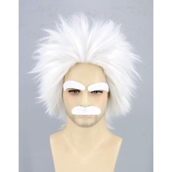商品名:  Topcosplay Mad Scientist Wig and Moustache Eyebrows Short White Halloween Costume Cosplay Wigsブランド: Topcosplay商品サイ...