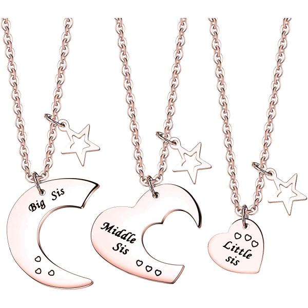 商品名: ENSIANTH 3ピース Big Sis、Middle Sis、Little Sisジュエリーネックレスセット スターチャーム付き 姉妹へのギフトに ENSIANTH 3 Pieces Big Sis Middle Sis Li...