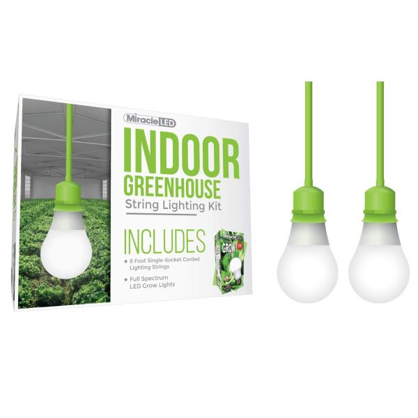 商品名: Miracle LED シングルソケット 6フィート コード付き 屋内温室キット フルスペクトラムウルトラグローライト交換用 150W (2パック) Miracle LED Single-Socket 6ft Corded Ind...