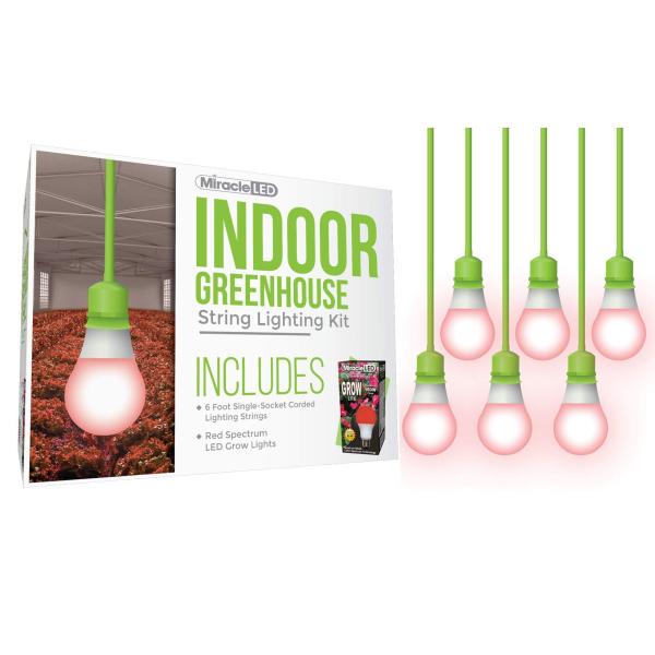 商品名: Miracle LED シングルソケット 6フィート コード付き屋内温室キット レッドスペクトラムウルトラグローライト付き 150W (6個パック) Miracle LED Single-Socket 6ft Corded Ind...