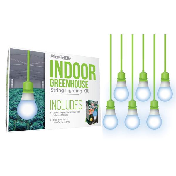 商品名: Miracle LED シングルソケット 6フィート コード付き屋内温室キット ブルースペクトラムウルトラグローライト付き 150W (6個パック) Miracle LED Single-Socket 6ft Corded Ind...