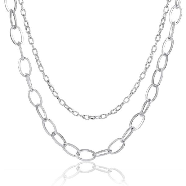 商品名MOLOCH チェーンリンクネックレス レディース メンズ パンク チャンキーチェーン チョーカーネックレス 上品レイヤードネックレス ミニマリストジュエリーMOLOCH Chain Link Necklace For Woman M...