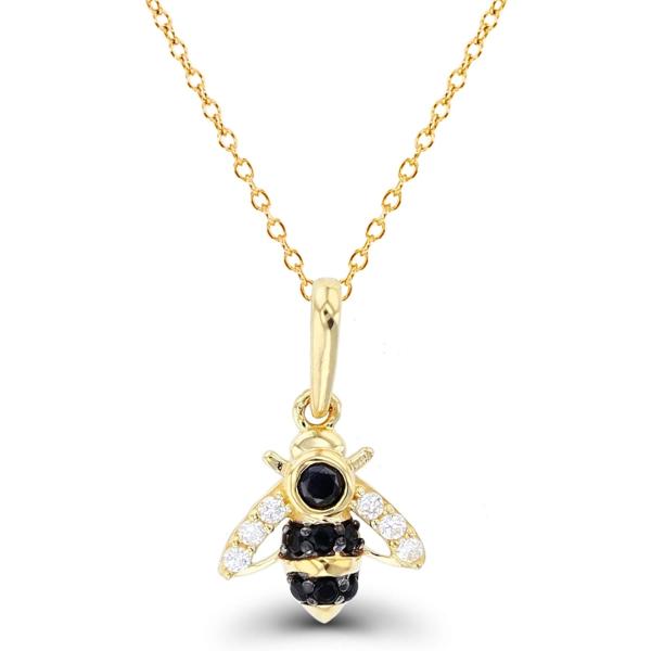 商品名14K Two-Tone Gold (Y/B) Round White &amp; Black Cubic Zirconia Bee 18"" Necklaceブランド：DECADENCE商品サイズ：高さ：2.5 cm横幅：7.6 c...
