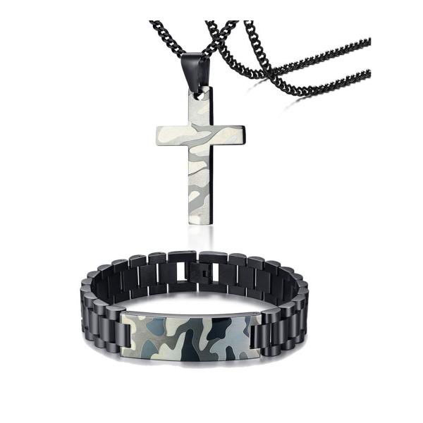 商品名: MPRAINBOW ステンレススチール 兵士 カモフラージュ クロスネックレス ペンダント 陸軍特殊部隊ネックレス ペンダント Stainless Steel Soldier Camouflage Cross Necklace P...