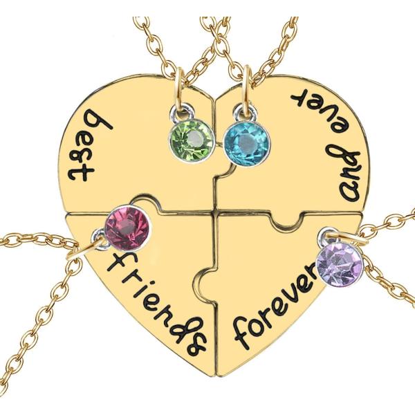 商品名TISDA ステンレススチール Best Friends Forever and Ever友情ネックレスセット 3,4用 パズルハートペンダントに輝くクリスタル付きTISDA Stainless Steel Best Friends ...