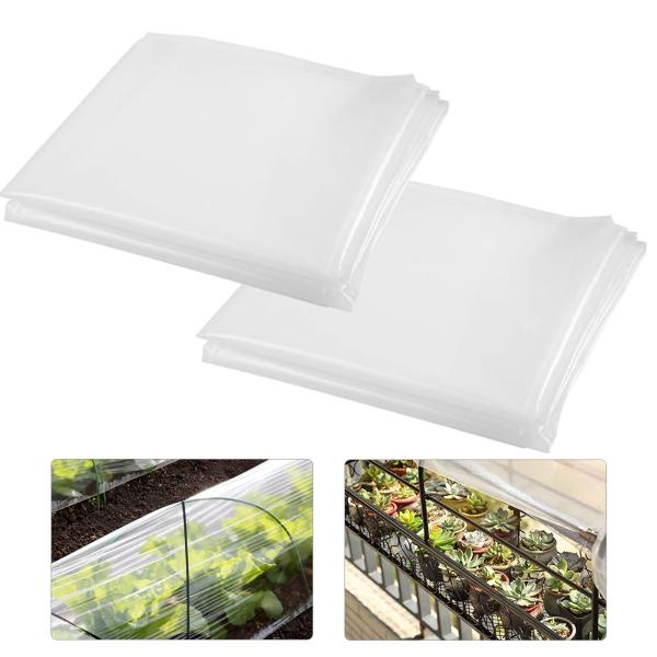商品名: ANPHSIN クリア温室用プラスチックシートフィルム 2枚パック 6.5フィート×6.5フィート ガーデンポリエチレンカバー 温室植物用 防風 霜 防塵 ANPHSIN Pack of 2 Clear Greenhouse Pl...