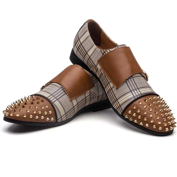 商品名JITAI 高級メンズシューズ ブラック ローファー レザー メンズ カジュアルシューズ ブランド 快適, ブラウン/05, 11JITAI Men's Brown Loafers Leather Dress Shoes with M...