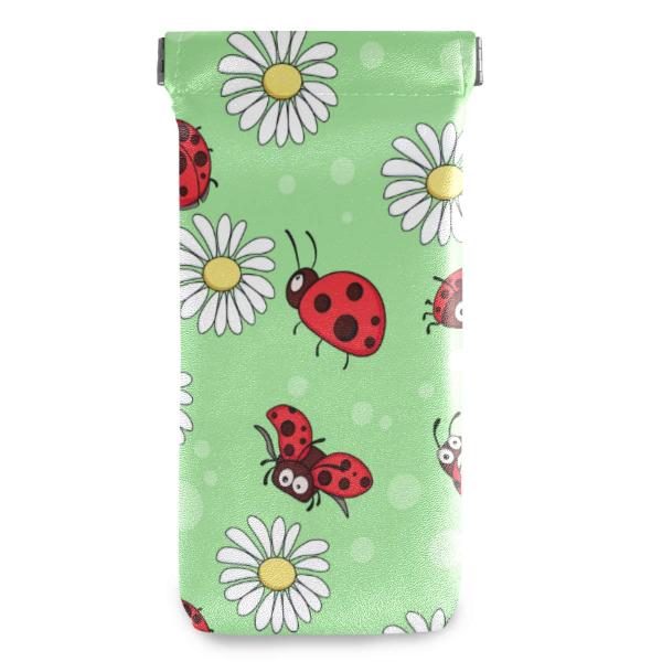商品名:  MCHIVER Eyeglasses Pouch Glasses Case - Ladybugs Pattern Squeeze Top Sunglasses Pouch Portable Leather Soft Eyewea...
