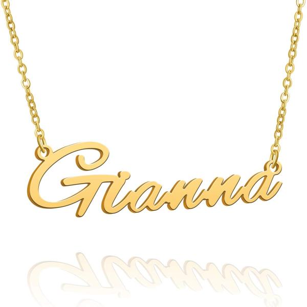 商品名BUREI Name Necklace Personalized Gold Plated friendship Jewelry Women Gift for Her (Giann pendantA)ブランド：BUREI商品サイズ：高さ...