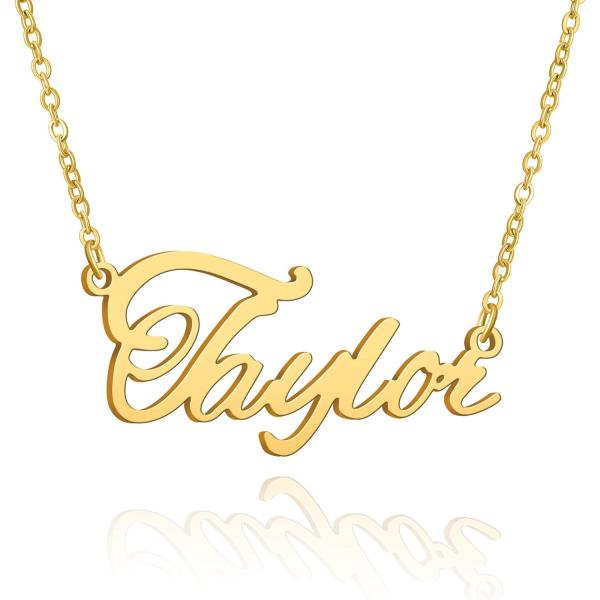 商品名BUREI Women Personalized Name Necklace 14K Gold Pendant Necklace Best Friend Jewelry Gift for Her Taylorブランド：BUREI商品サ...