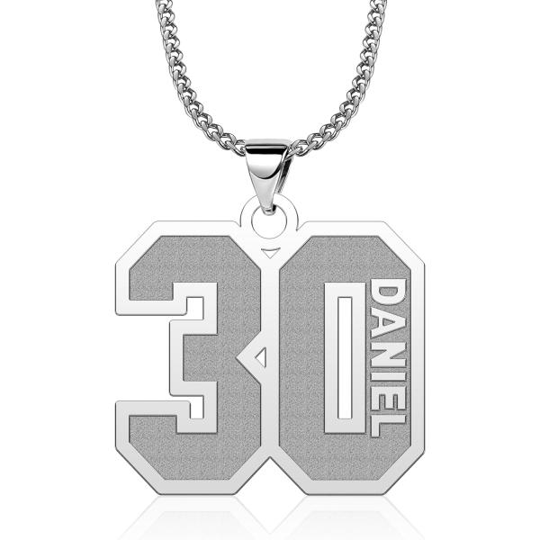 商品名Moonlight Collections 番号ネックレス パーソナライズ ジュエリー カスタムナンバーチェーン 925スターリングシルバーMoonlight Collections Number Necklace with Name...