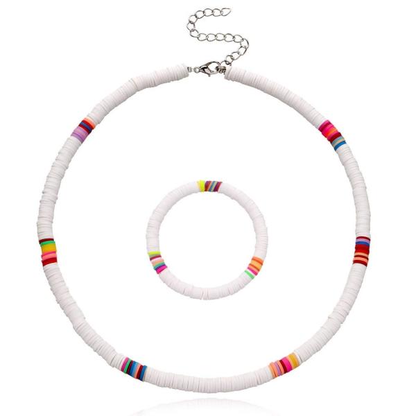 商品名: QIMOSHI 3ピース 平石サーファーチョーカー 軽量ネックレス ボーホージュエリー カラフルビーズネックレス レディース ガールズ ハンドメイド サマービーチカラーネックレス ホリデー用 QIMOSHI 2Pcs Heishi...