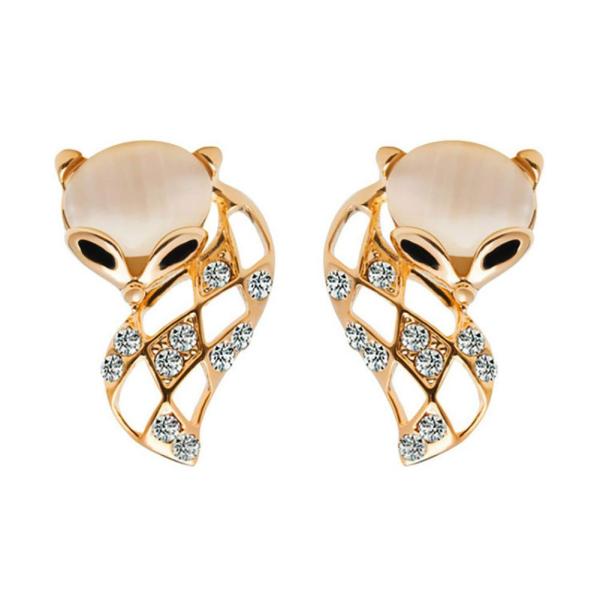 商品名:  MileHouse Fashion Bangle Bracelet for Women Girls, Fashion Hollow Fox Faux Opal Rhinestone Ear Studs Party Club Ea...