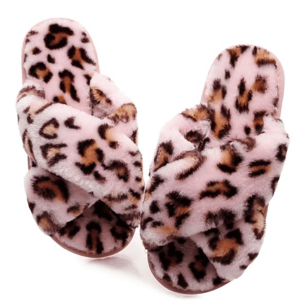 商品名: [Crazy Lady] レディース もこもこ クロスバンド 自宅用 スリッパ ソフト プラッシュ ふわふわ ファー オープントゥ 履き心地 低反発素材 冬用 暖かい 快適 スリッポン 高通気性 サンダル 屋内/屋外用 スリッパ ...